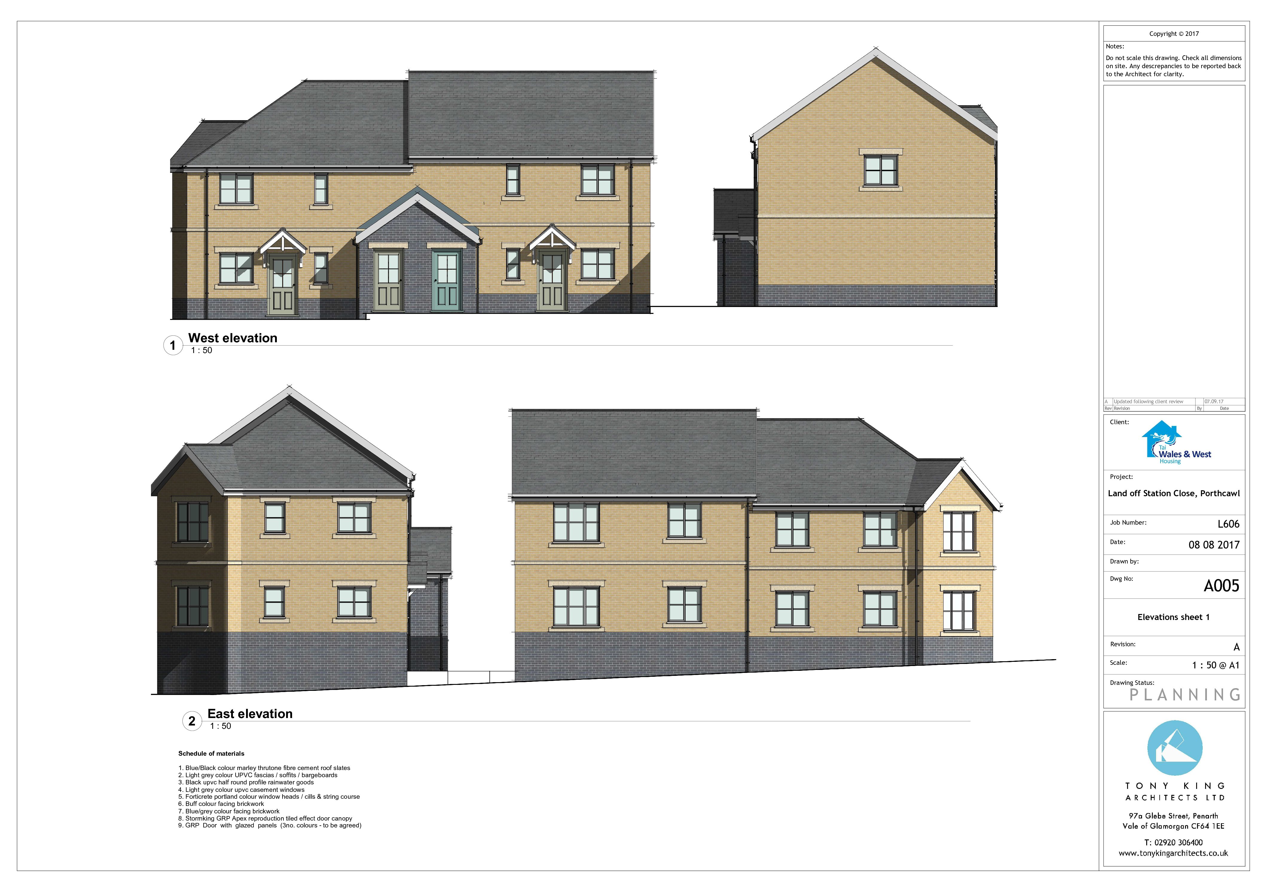 A005 - Elevations sheet 1 rev.A - Wales & West Housing Association